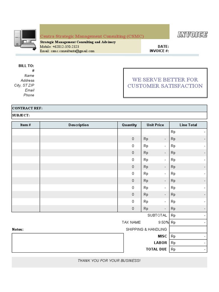 Computer Service Invoice Template c5 020 | PDF | Business | Market ...