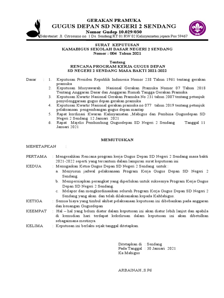 SK Program Kerja | PDF