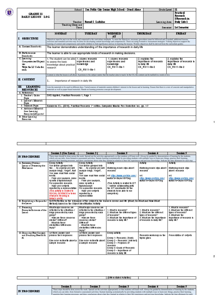 Practical Research 2 DLL | PDF | Educational Assessment | Educational Technology