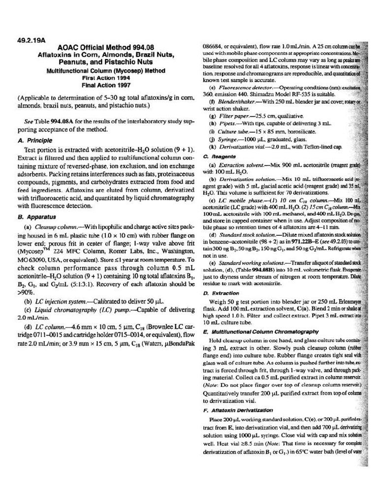 Aoac 994.08 | PDF