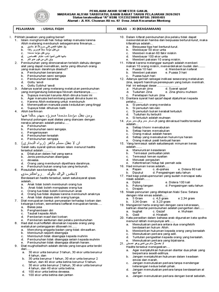 Ushul Fiqih XI - PAS | PDF