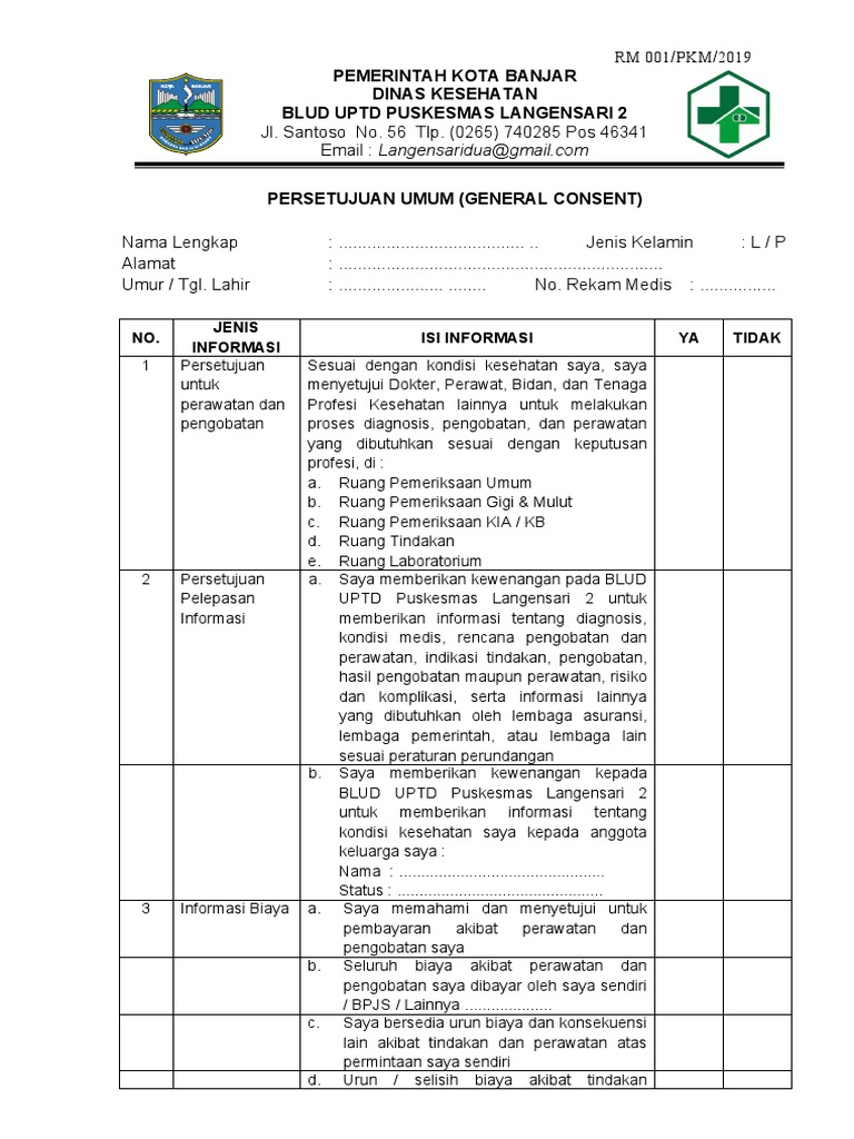 Persetujuan Umum (General Consent) | PDF