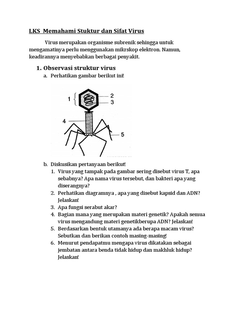 LKS Memahami Stuktur Dan Sifat Virus | PDF | Ilmu Sosial | Sains & Matematika