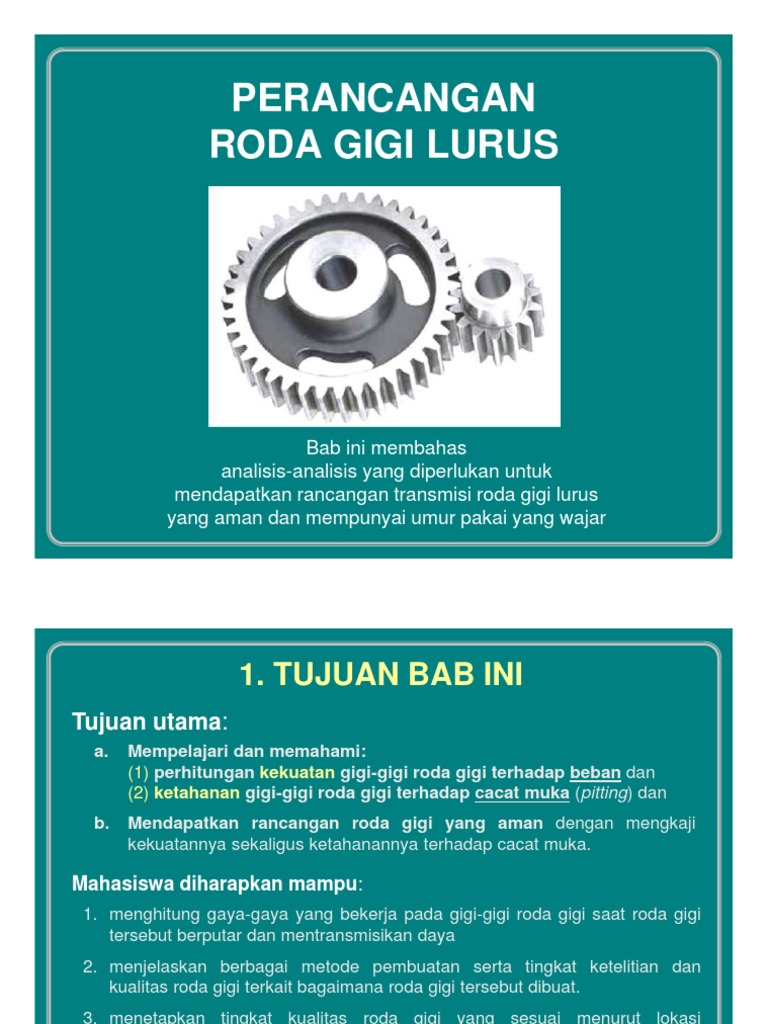 Desain Roda Gigi Lurus 01 | PDF