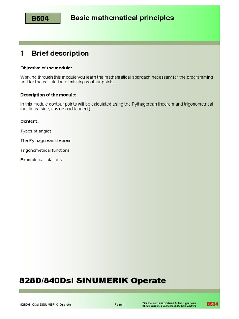 Basic Math For CNC | PDF | Trigonometric Functions | Sine