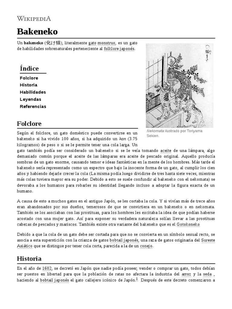 Bakeneko: El gato monstruo japonés | PDF | Gatos