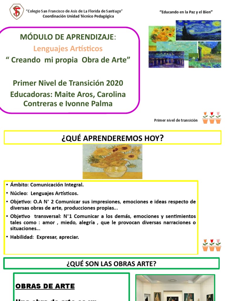 Pre Kínder PPT Lenguajes Artísticos Módulo 6 | PDF | Pinturas | Escultura