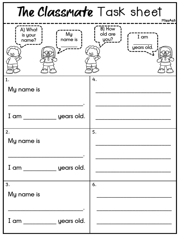 Classmate Introduction Worksheet | PDF