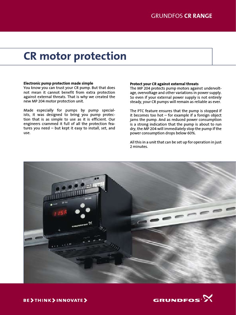 MP 204 Motor Protection for CR Pumps | PDF | Pump | Electricity