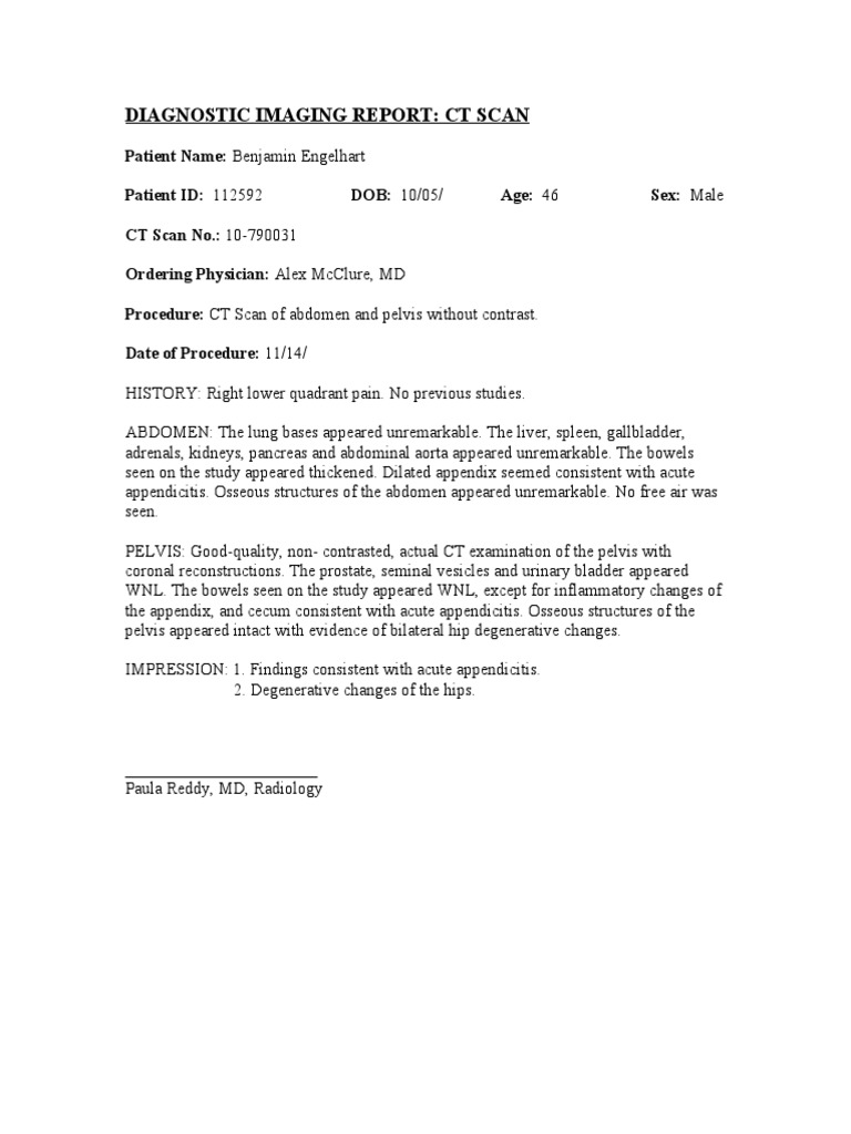 Diagnostic Imaging Report | PDF