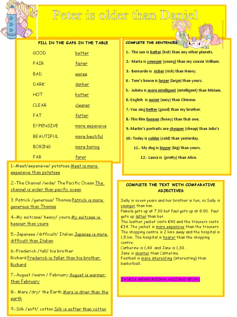Worksheet 3 of Comparison | PDF | Planetary Science | Astronomy