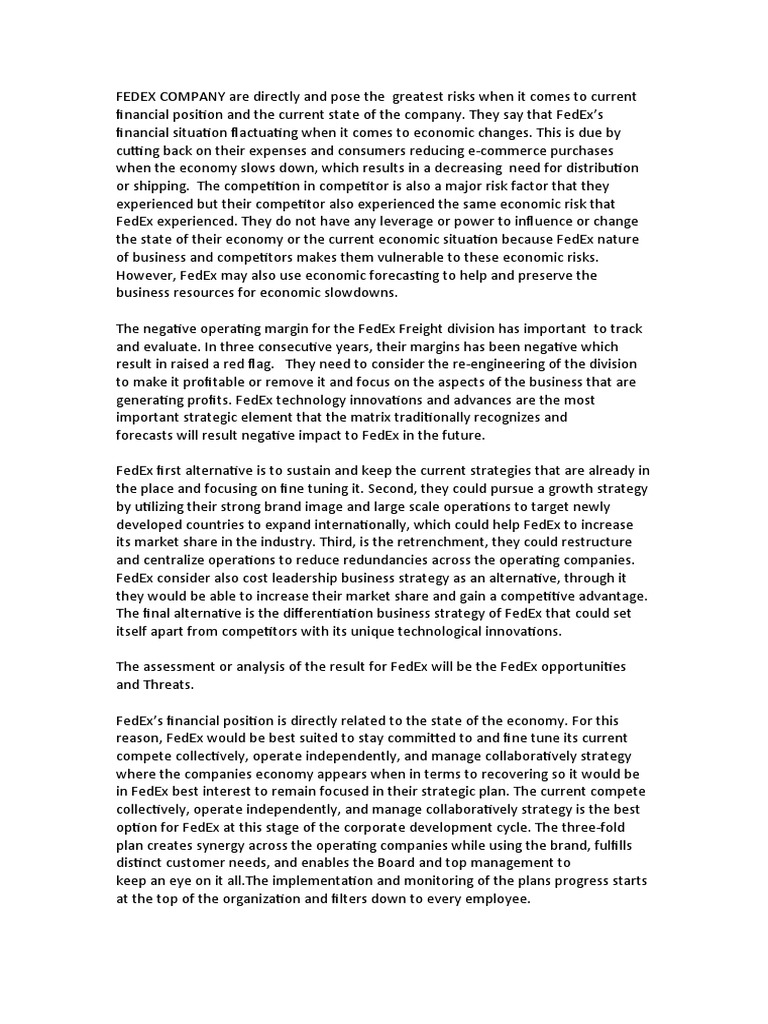 Fedex Company | PDF | Strategic Management | Business