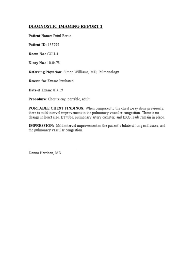 Diagnostic Imaging Report 2 (Putul) | PDF