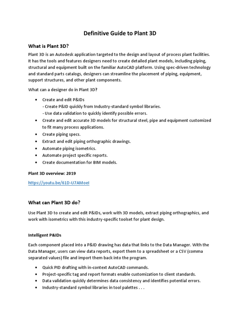 Definitive Guide To Plant 3D Page Download | Download Free PDF | Auto ...