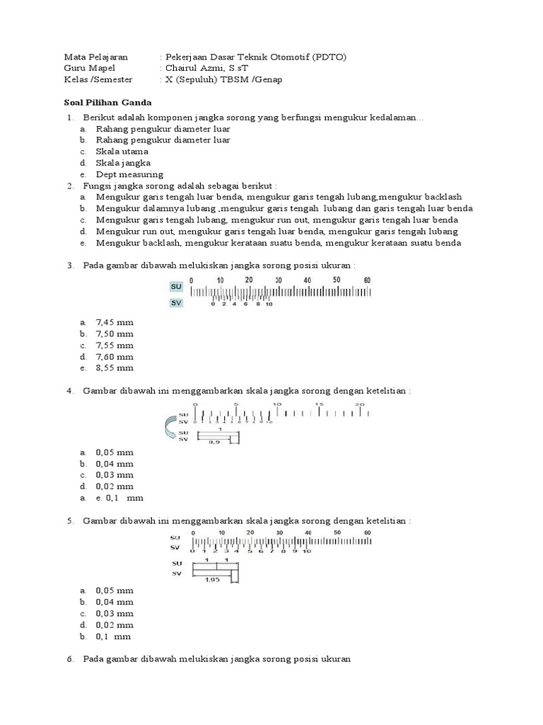 Soal Dan Jawaban PDTO Tahun 2020-2021 Semester Genap | PDF