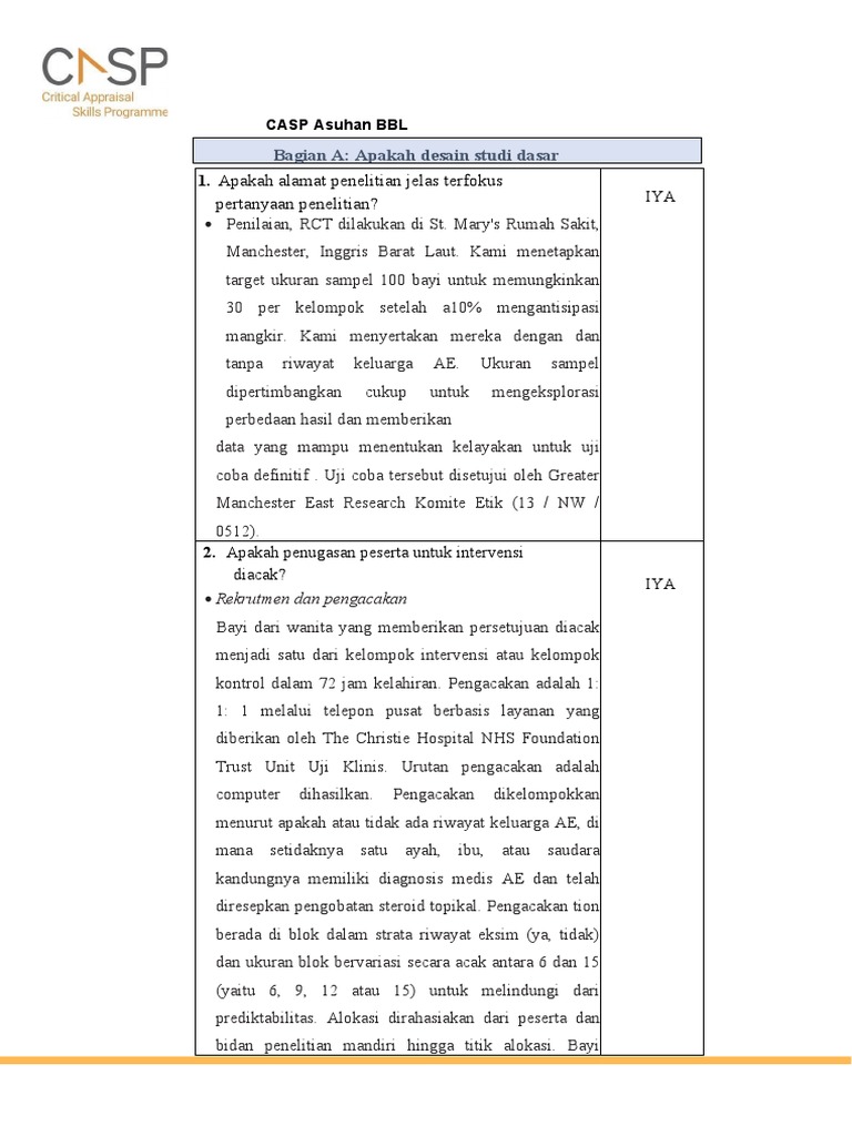 CASP RCT Checklist PDF - En.id-Dikonversi | PDF | Kesehatan Holistik | Sains & Matematika