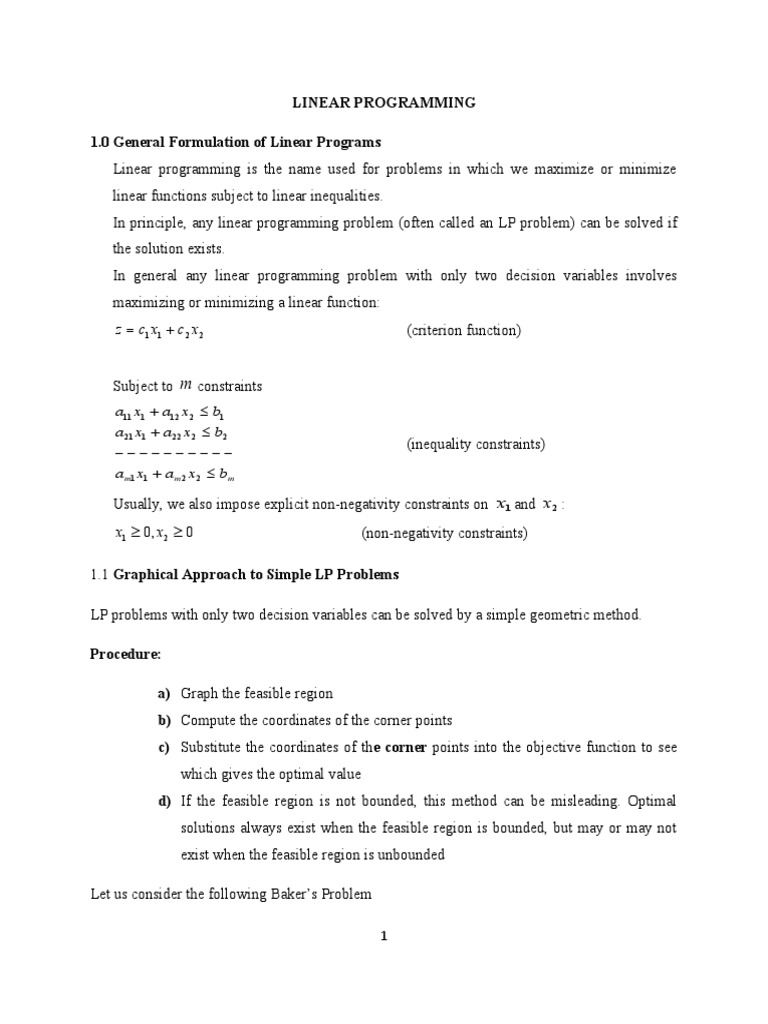 1408808410LINEAR PROGRAMMING Notes | PDF | Linear Programming | Systems ... 1408808410LINEAR PROGRAMMING Notes | PDF | Linear Programming | Systems ...
