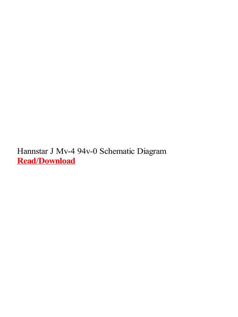 Hannstar J Mv-4 94v-0 Schematic Diagram: Read/Download | PDF | Bios ...