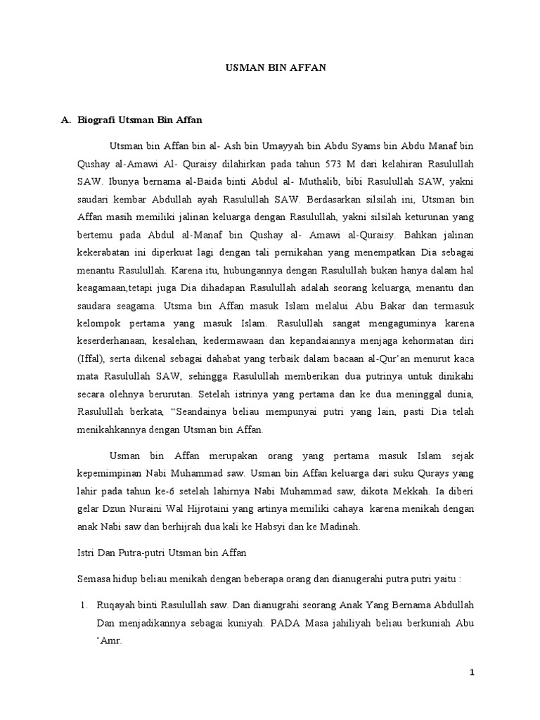 Usman Bin Affan | PDF