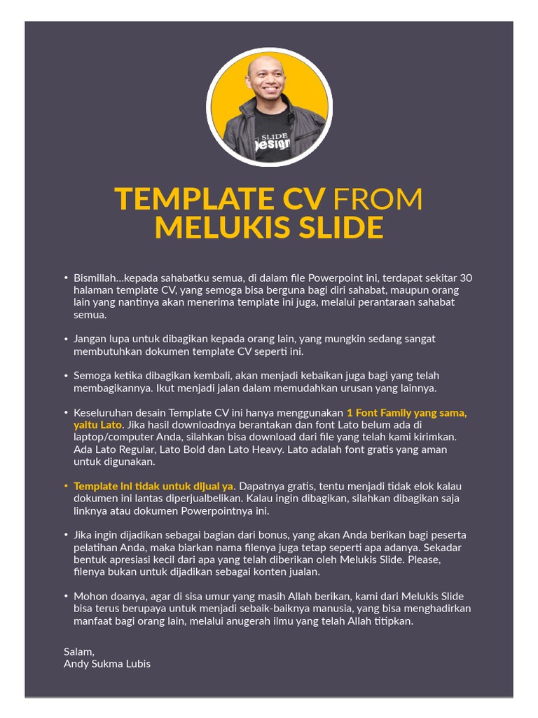 Template CV From Melukis Slide | PDF