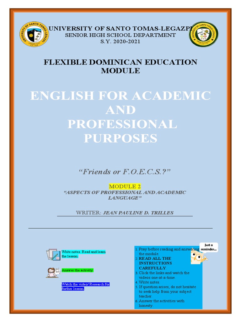 Academic Writing Module: Key Features | PDF | Verb | Experiment