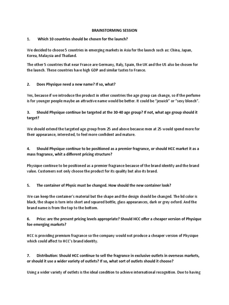 Case Study Unit 2 | PDF | Perfume | Brand