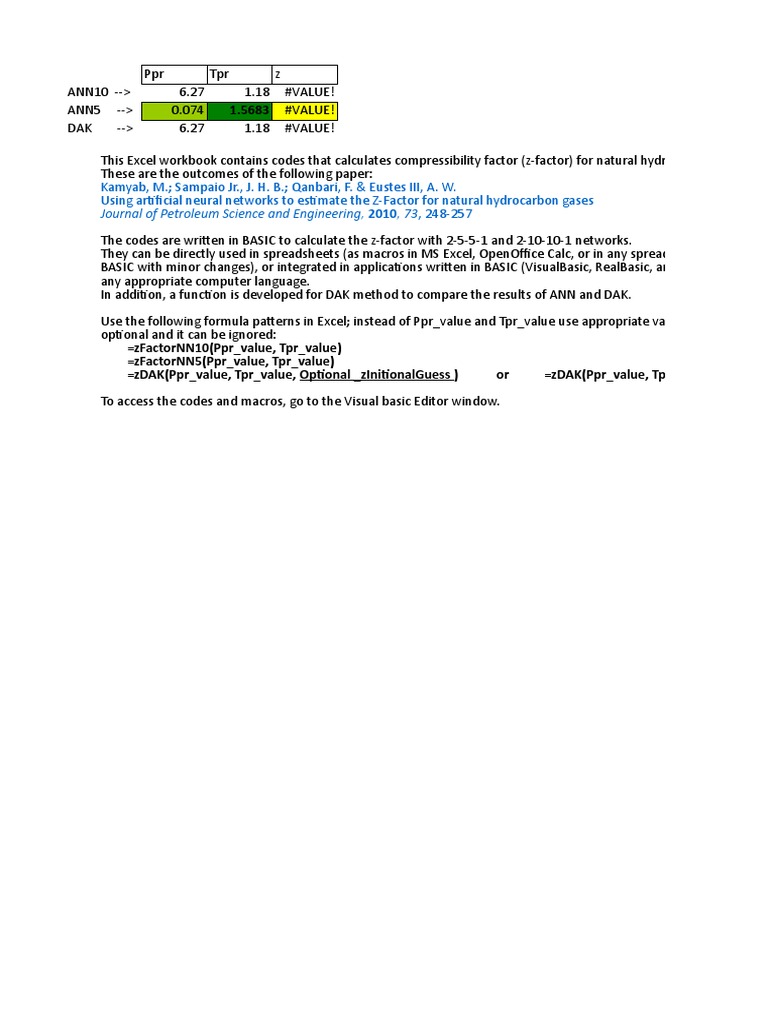 Z-Factor Calculation for Hydrocarbons | PDF