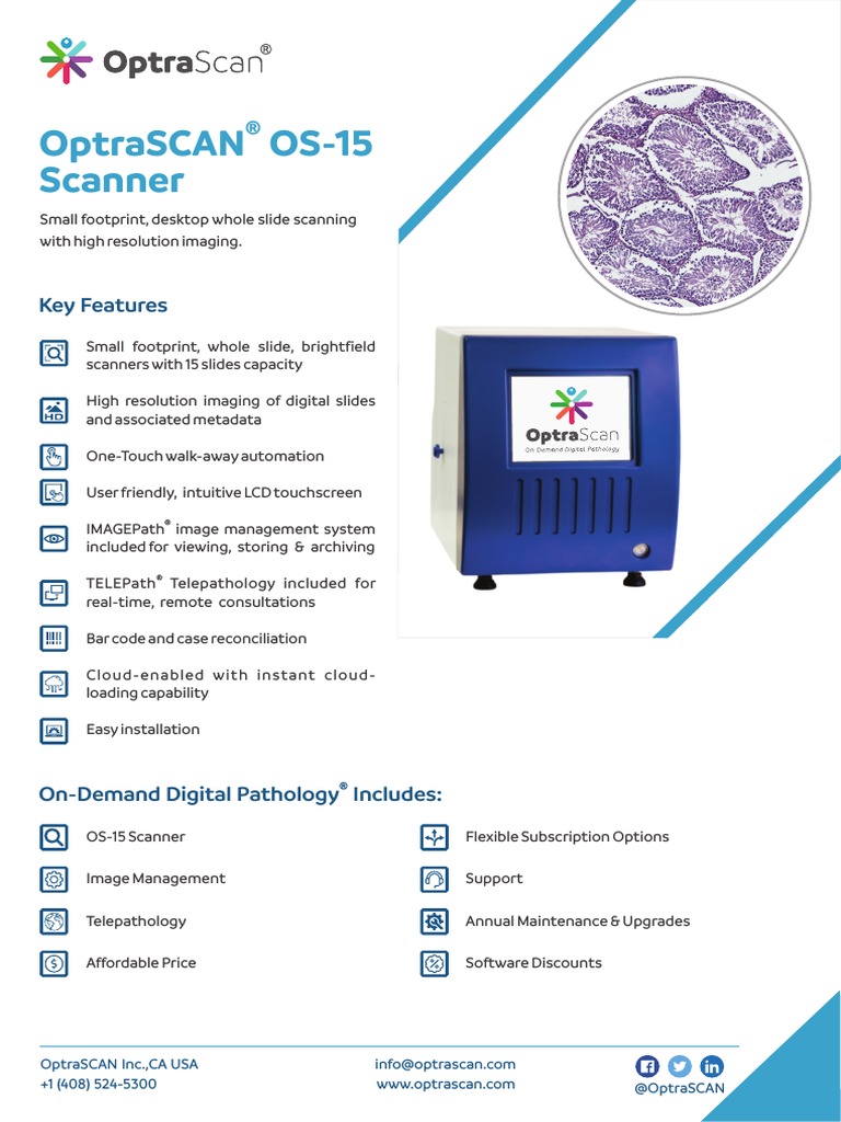 OS-15 Brightfield Digital Pathology Scanner | PDF | Image Scanner ...