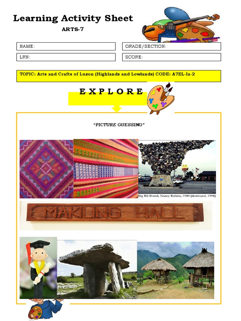 Learning Activity Sheet: Explore | PDF | Arts (General) | Sculpture