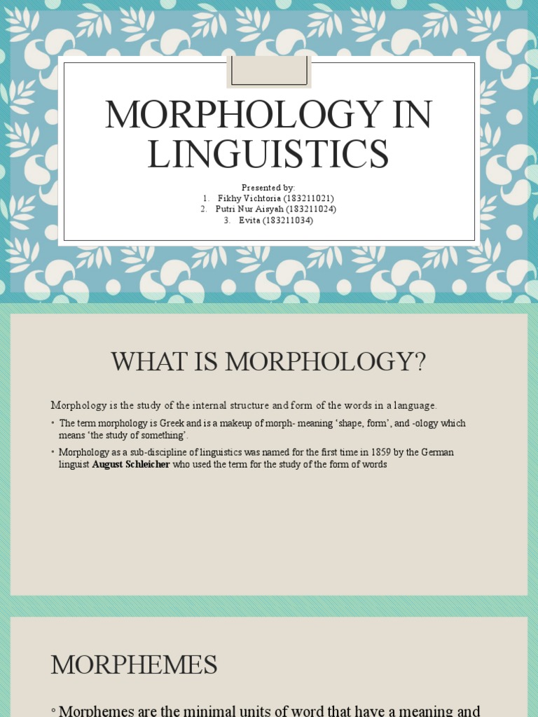 Introduction to Linguistic Morphology | PDF | Word | Morphology ...