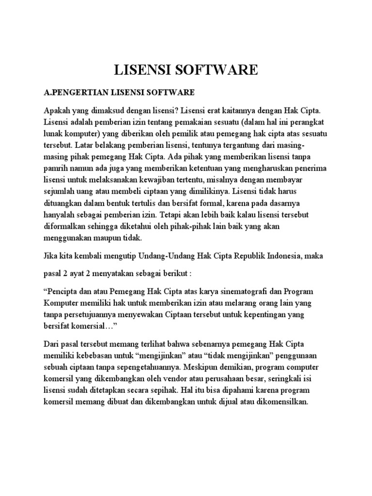 Lisensi Software | PDF