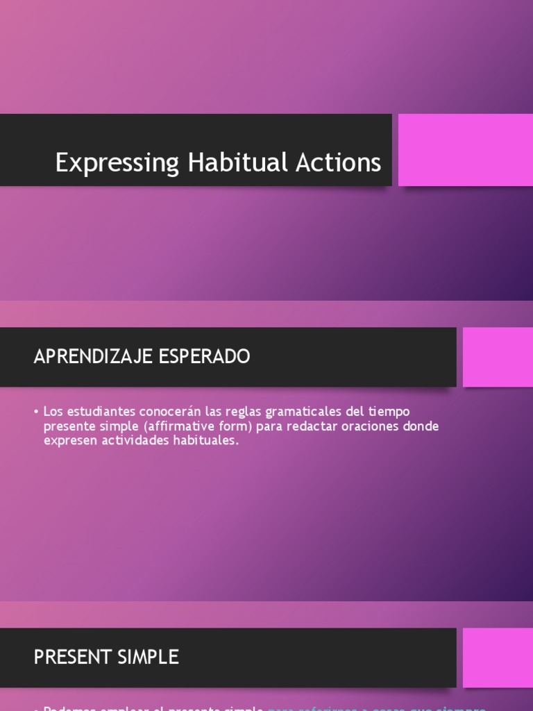 Acciones Habituales en Presente Simple | PDF | Idiomas