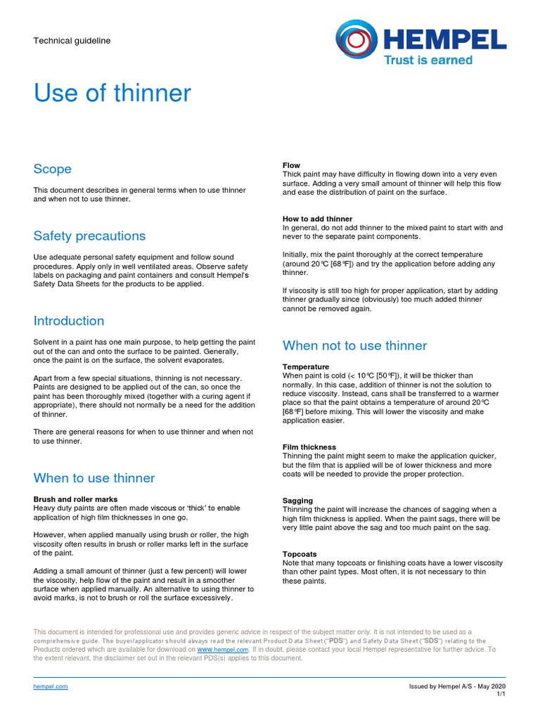 When and When Not to Use Thinner: A Technical Guideline for Proper ...