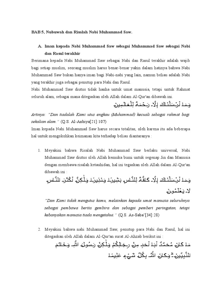 BAB 5 Rasul | PDF