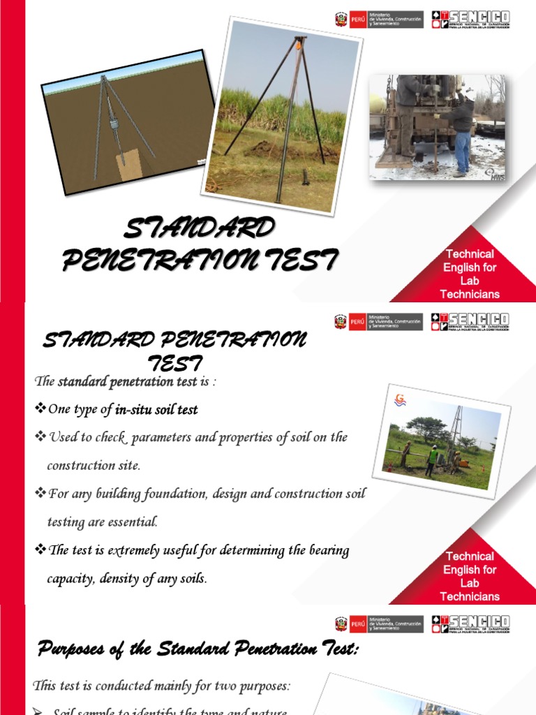Standard Penetration Test: Technical English For Lab Technicians | PDF ...