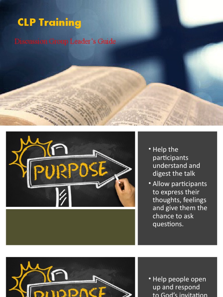 CLP Training: Discussion Group Leader's Guide | PDF