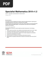 QCAA Methods IA2 Sample Exam 2019 | PDF | Mathematics | Logarithm