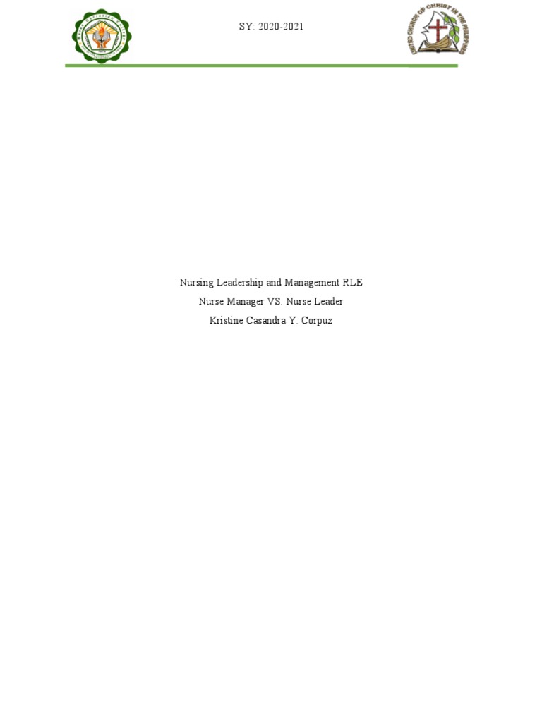NCM 107 Leadership and Management RLE | PDF | Nursing | Health Care