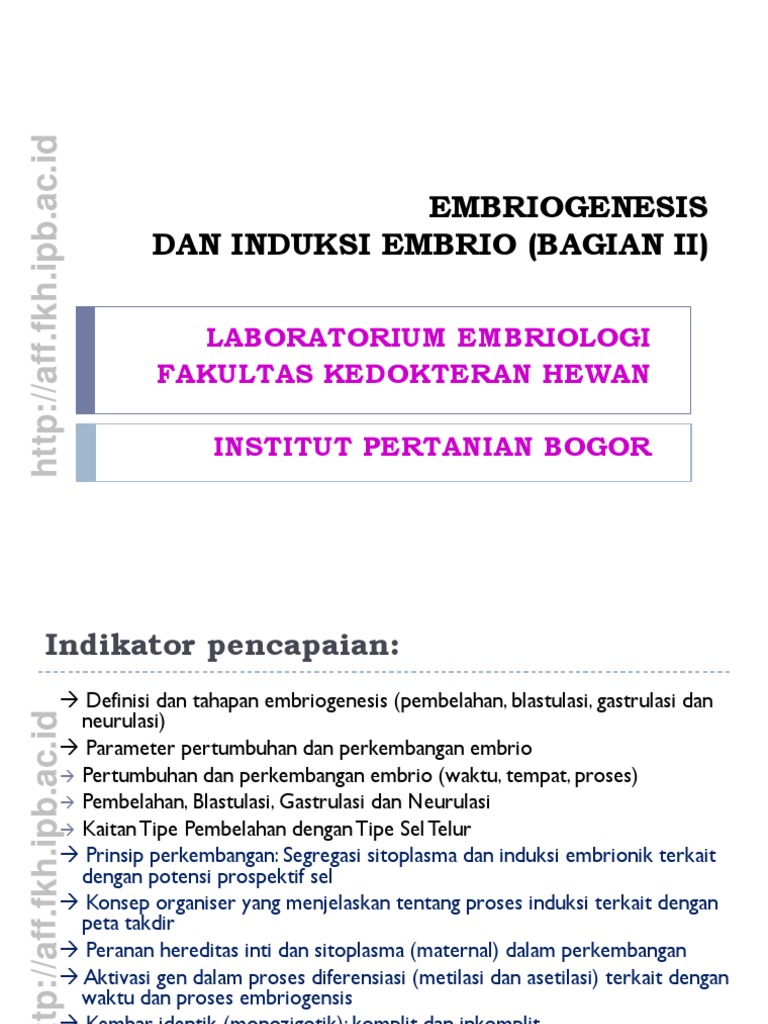 Proses Embriogenesis dan Induksi Embrio | PDF