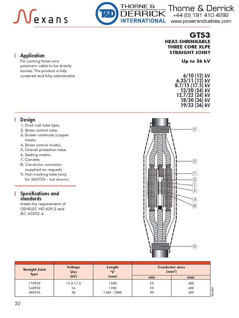 Application: Heat-Shrinkable Three Core Xlpe Straight Joint Up To 36 KV ...