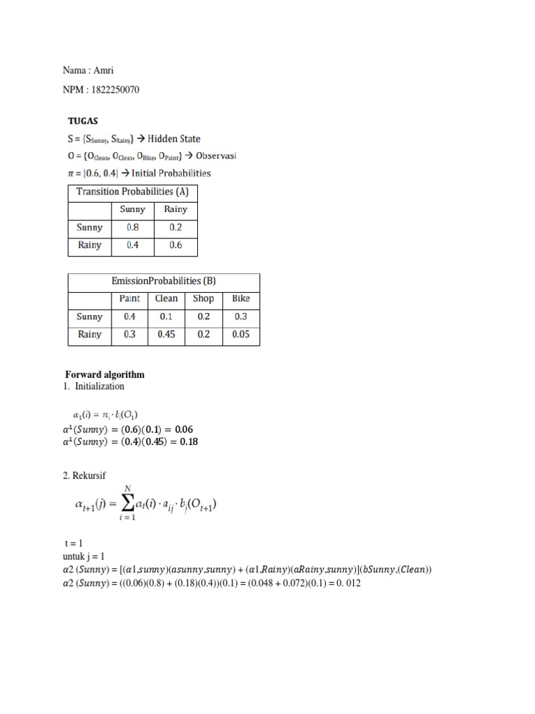 (1822250070 - Amri) Tugas HMM-dikonversi | PDF | Theoretical Computer Science | Algorithms