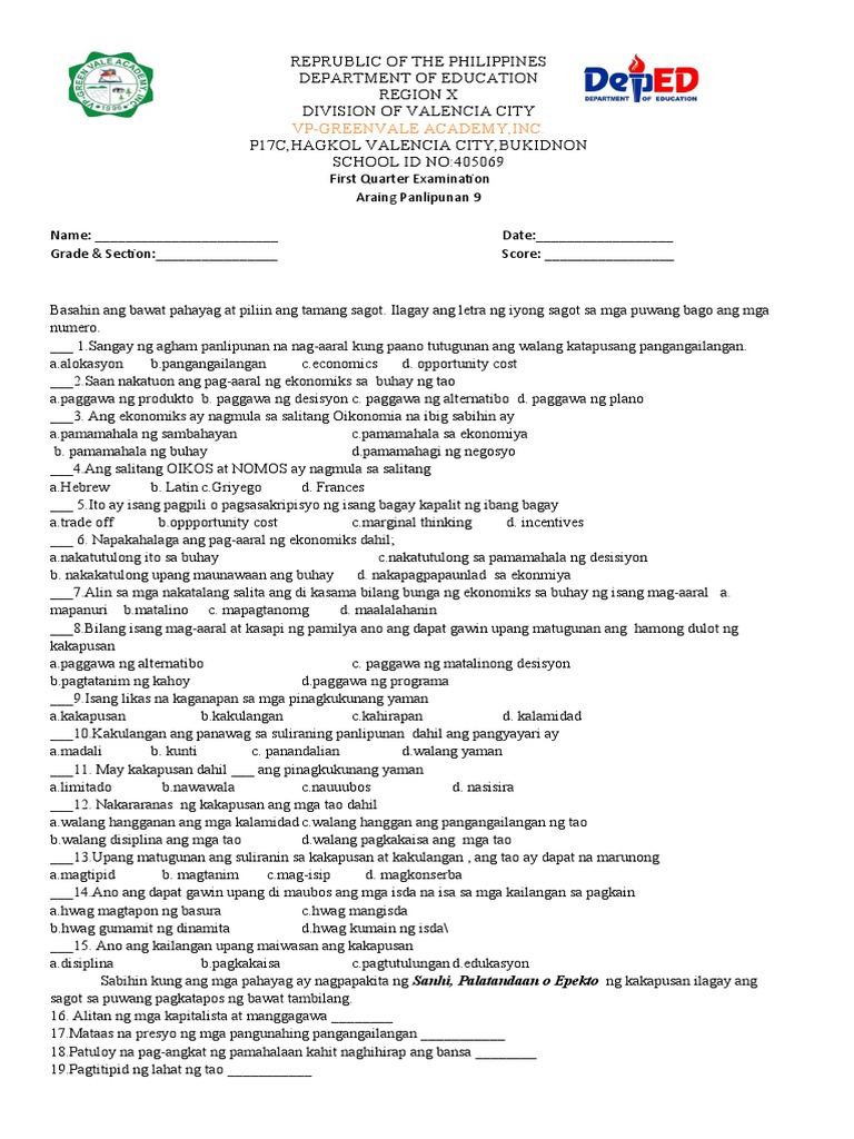 AP 9 Examination | PDF