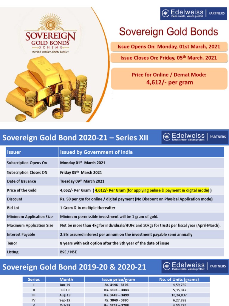 SGB - Product Note With Price | PDF | Capital Gains Tax | Bonds (Finance)
