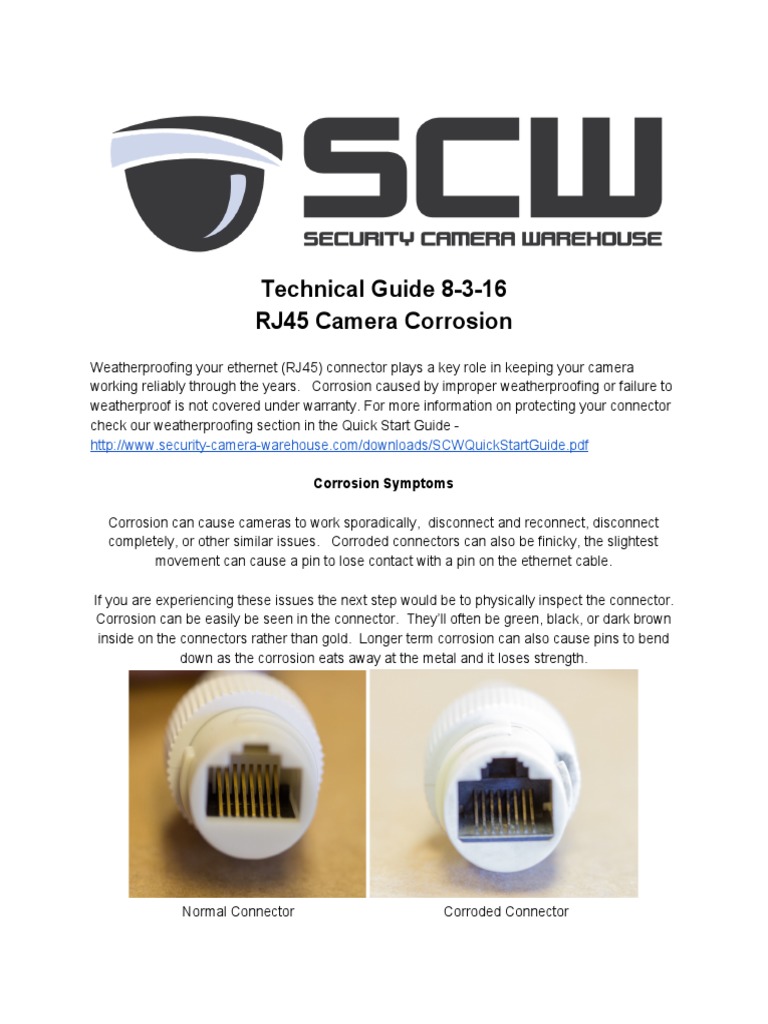 Technical Guide 8 3 16 RJ45 Camera Corrosion | PDF | Electrical ...