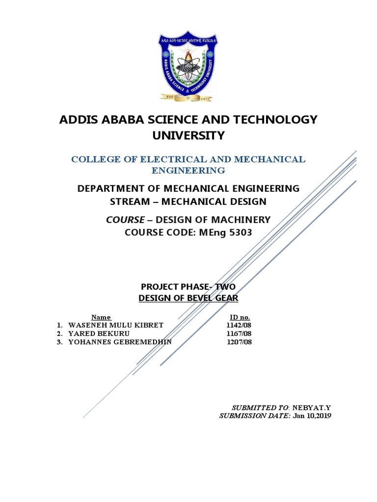Bevel Gear Design Project Main | PDF | Gear | Strength Of Materials