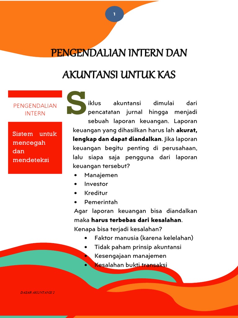 Pengendalian Intern Dan Akuntansi Untuk Kas | PDF