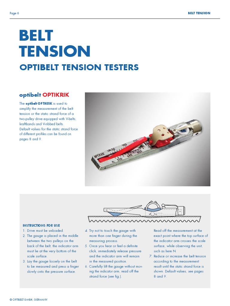 Optibelt - Recommended Tension | PDF | Belt (Mechanical) | Manufactured ...