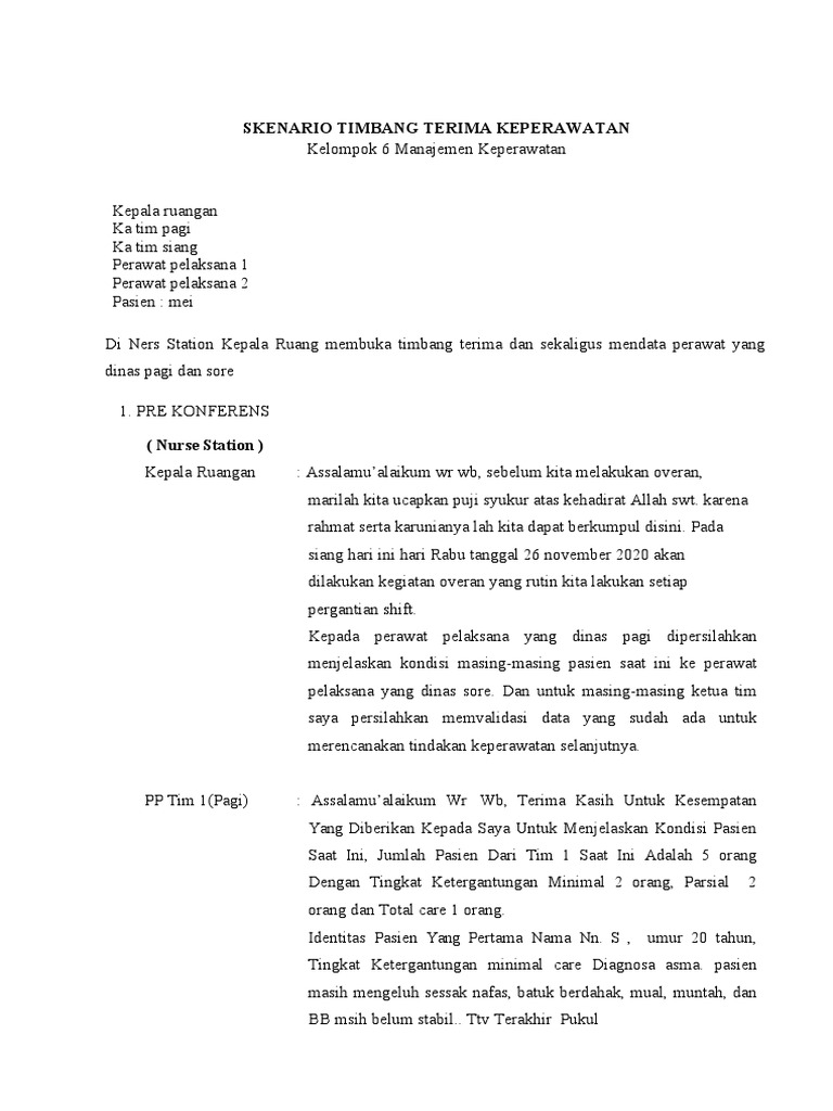 Dialog Role Play Timbang Terima | PDF