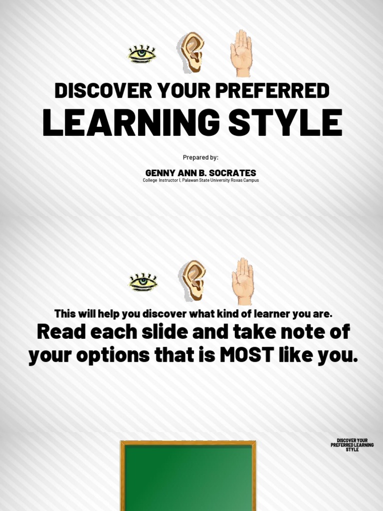 Discovering and Knowing Your Learning Style | PDF | Flashcard | Learning