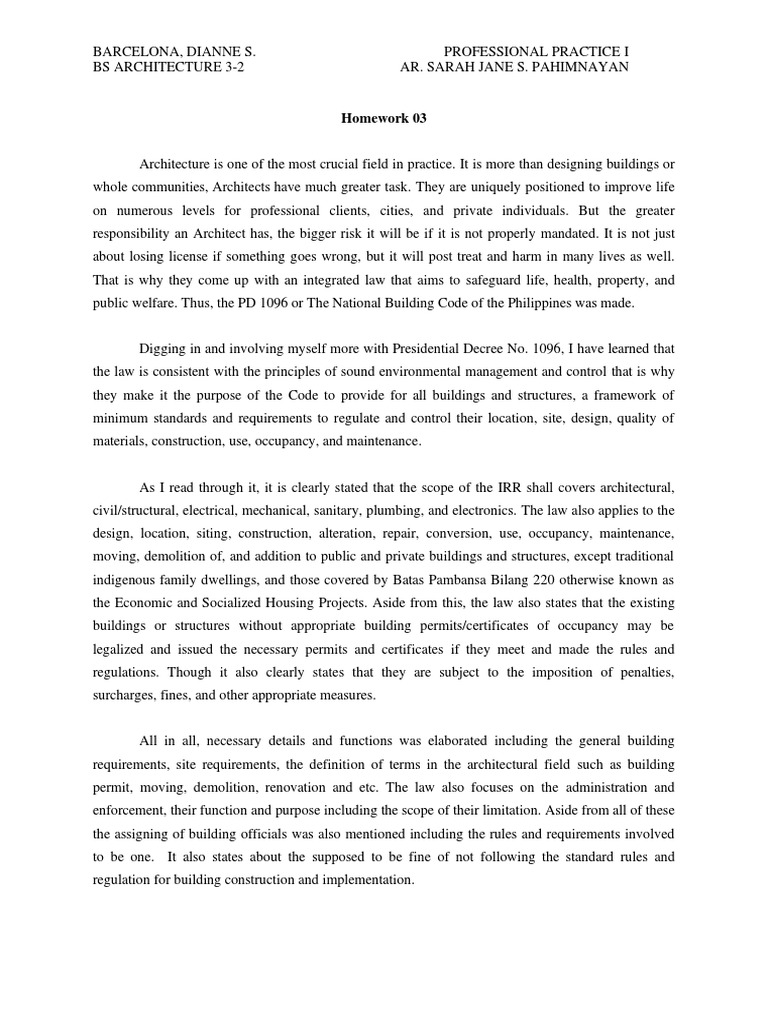 W4-5 S PP1 Homework03 | PDF | Architect | Policy